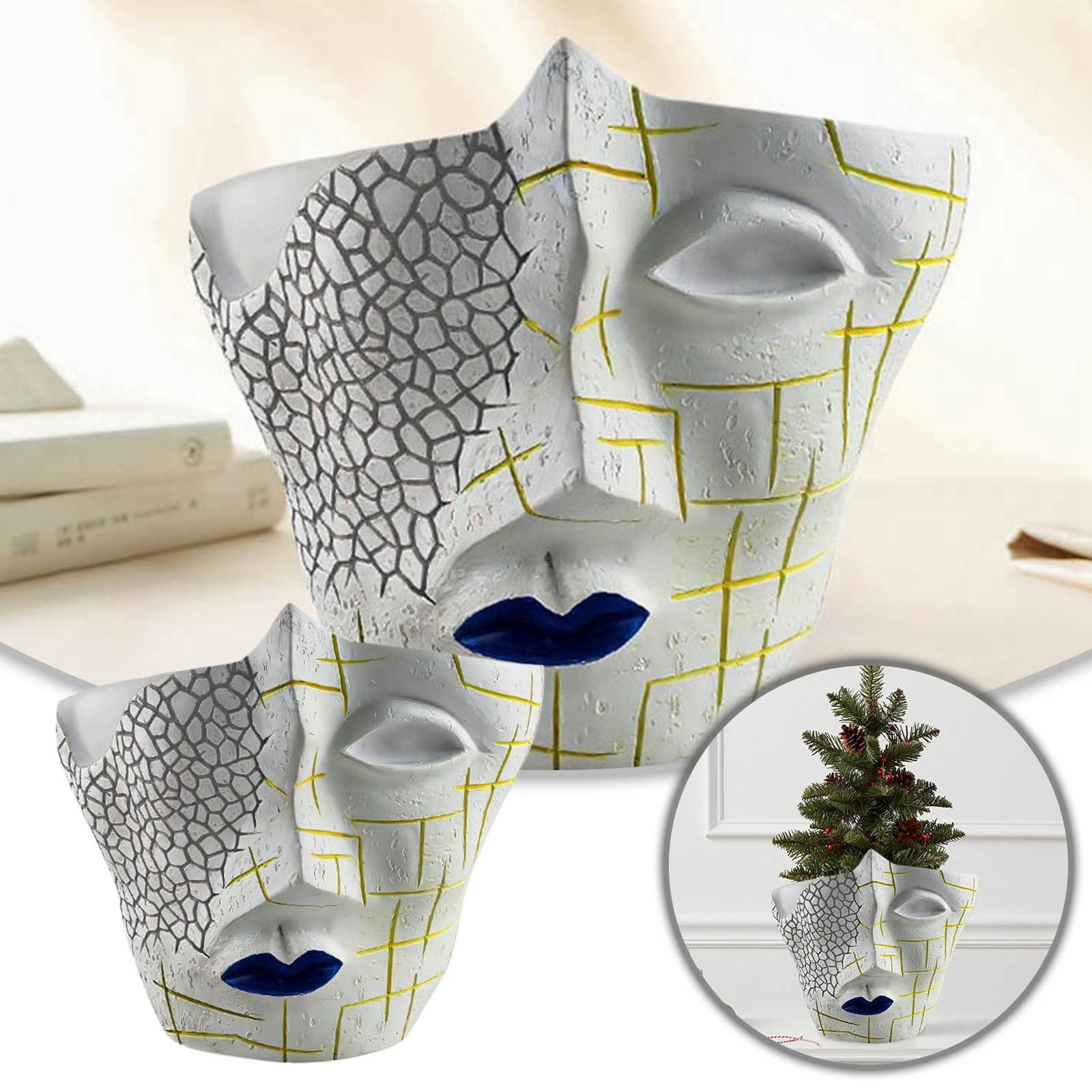 Elysia Facial Resin Flower Pot Abstract Beauty Face Flower Pot ...