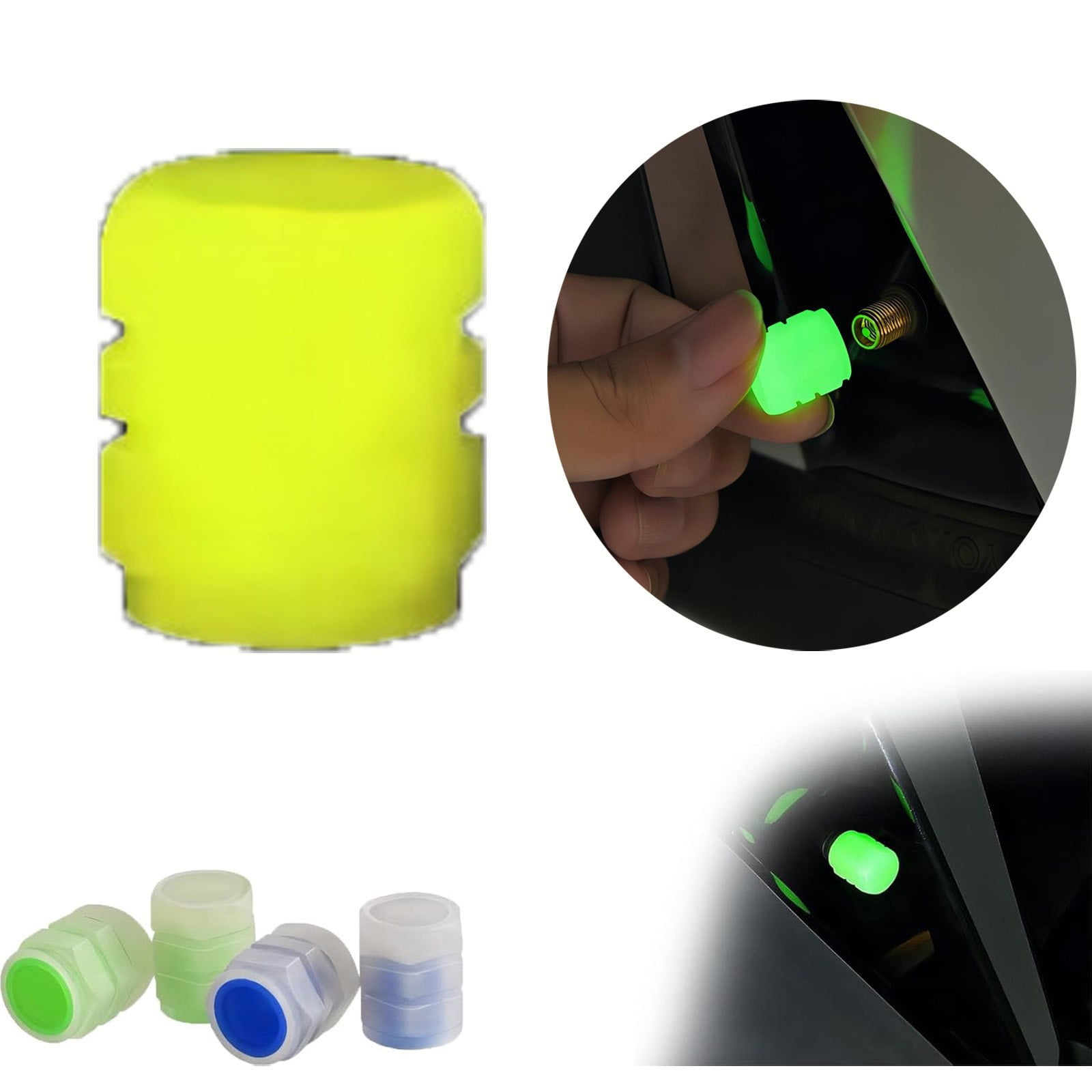 Elysia Fluorescent Tire Caps Universal Fluorescent Car Tire Caps Glow ...