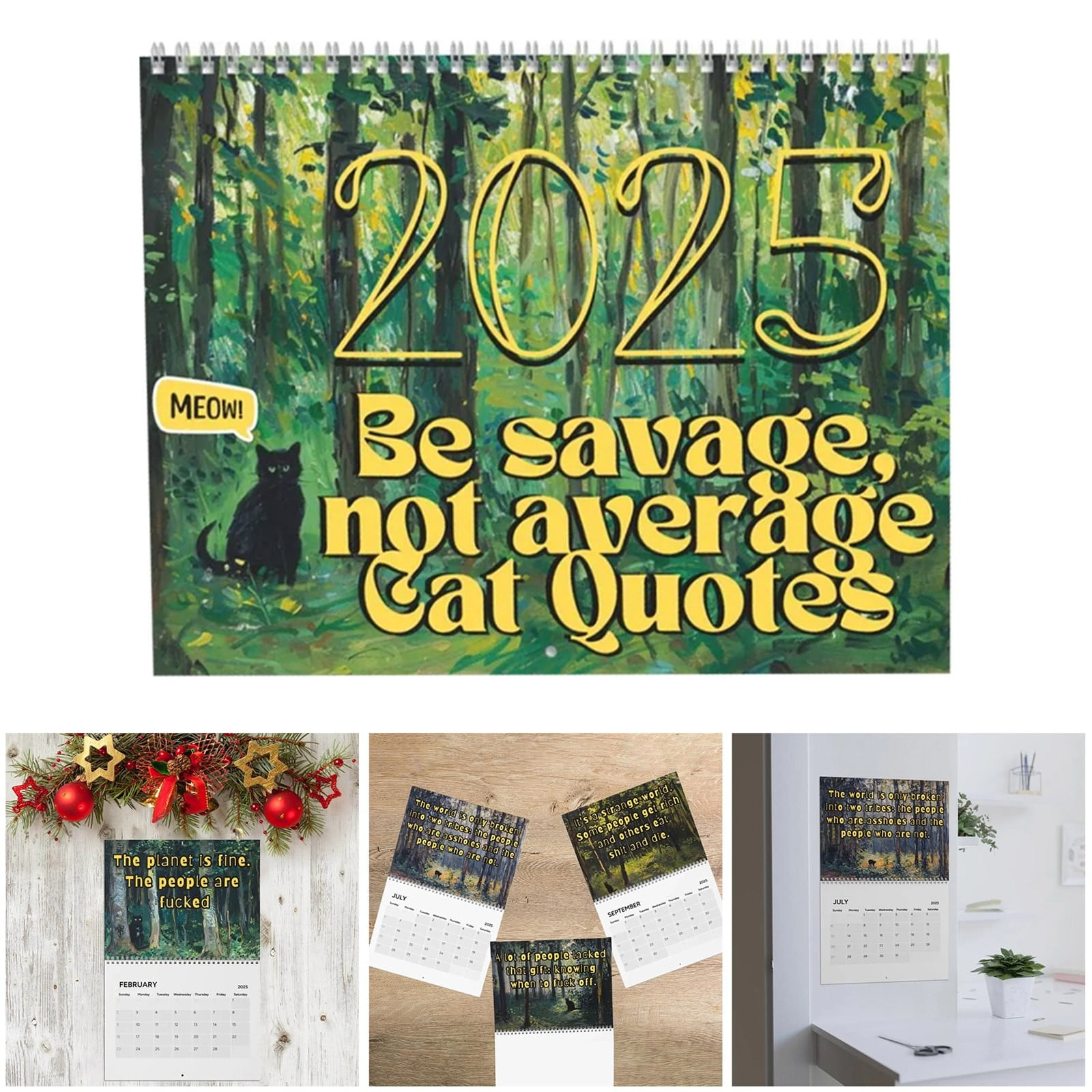 Elysia Funny Cat Calendar 2025 2025 Wall Calendar January 2025 December 2025 Cat Calendar 12 ...