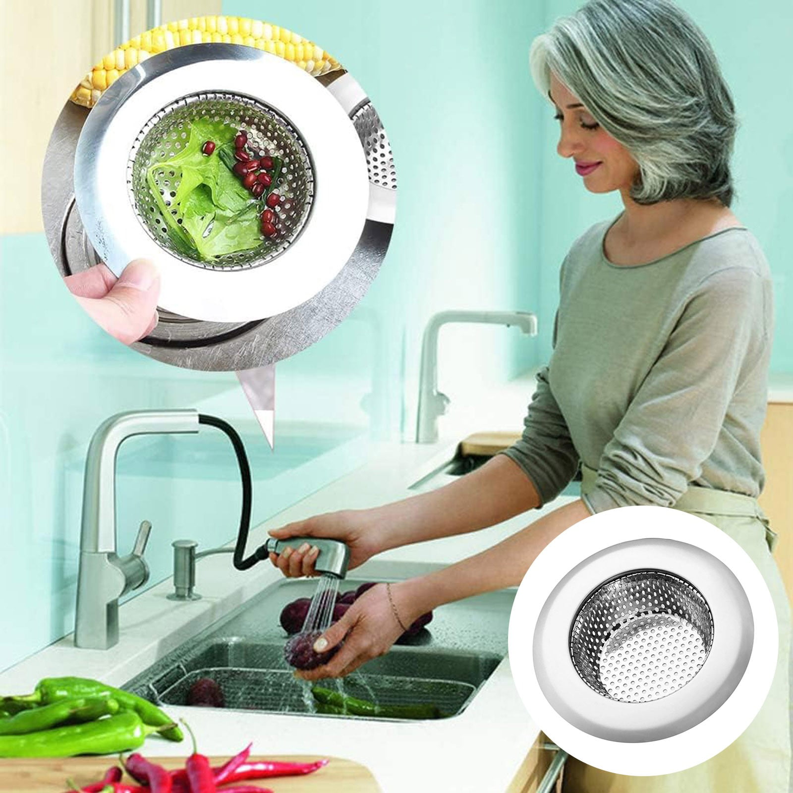 Elysia Kitchen Funnel With Strainer Stainless Steel Filter For ...