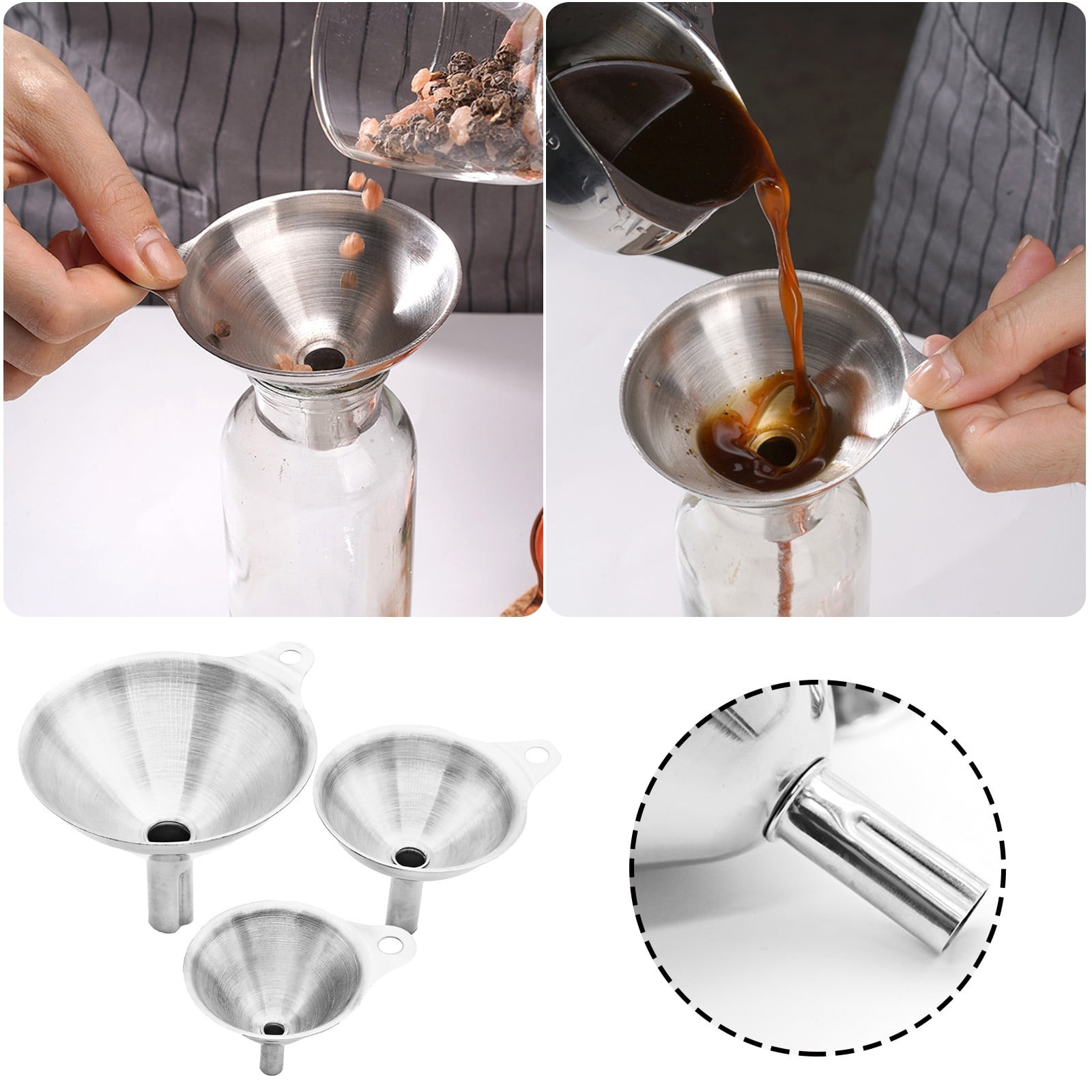 Elysia Mini Funnel Set Stainless Steel Function Oil Leak Three Piece ...