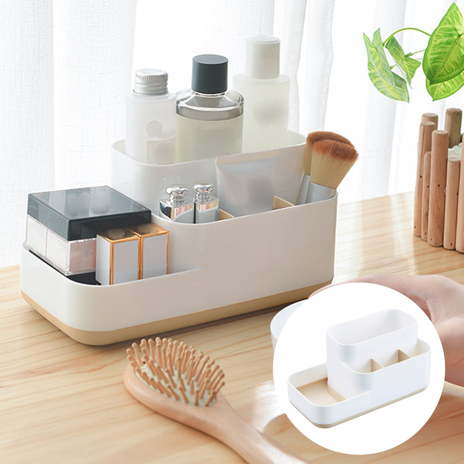 Elysia Multi Compartment Desktop Organizer Cosmetic & Storage Box ...