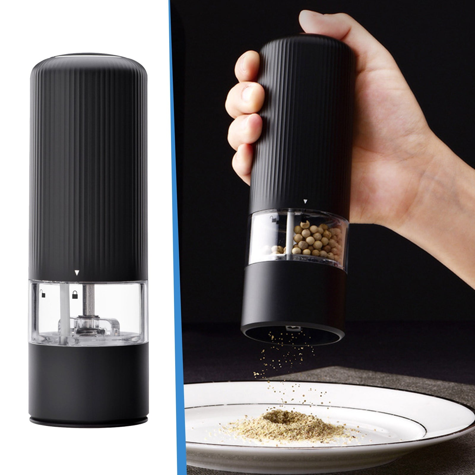 Elysia Pepper Grinder ABS Plastic Sea Pepper Grinder Home Automatic ... Elysia Pepper Grinder ABS Plastic Sea Pepper Grinder Home Automatic ...