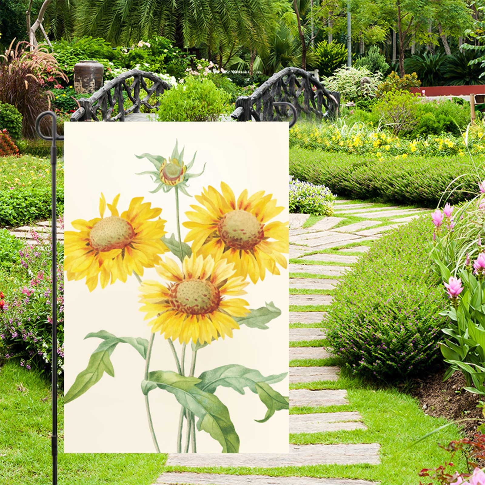 Elysia Spring Garden Flag Sunflower Butterfly Pattern Spring Summer ...
