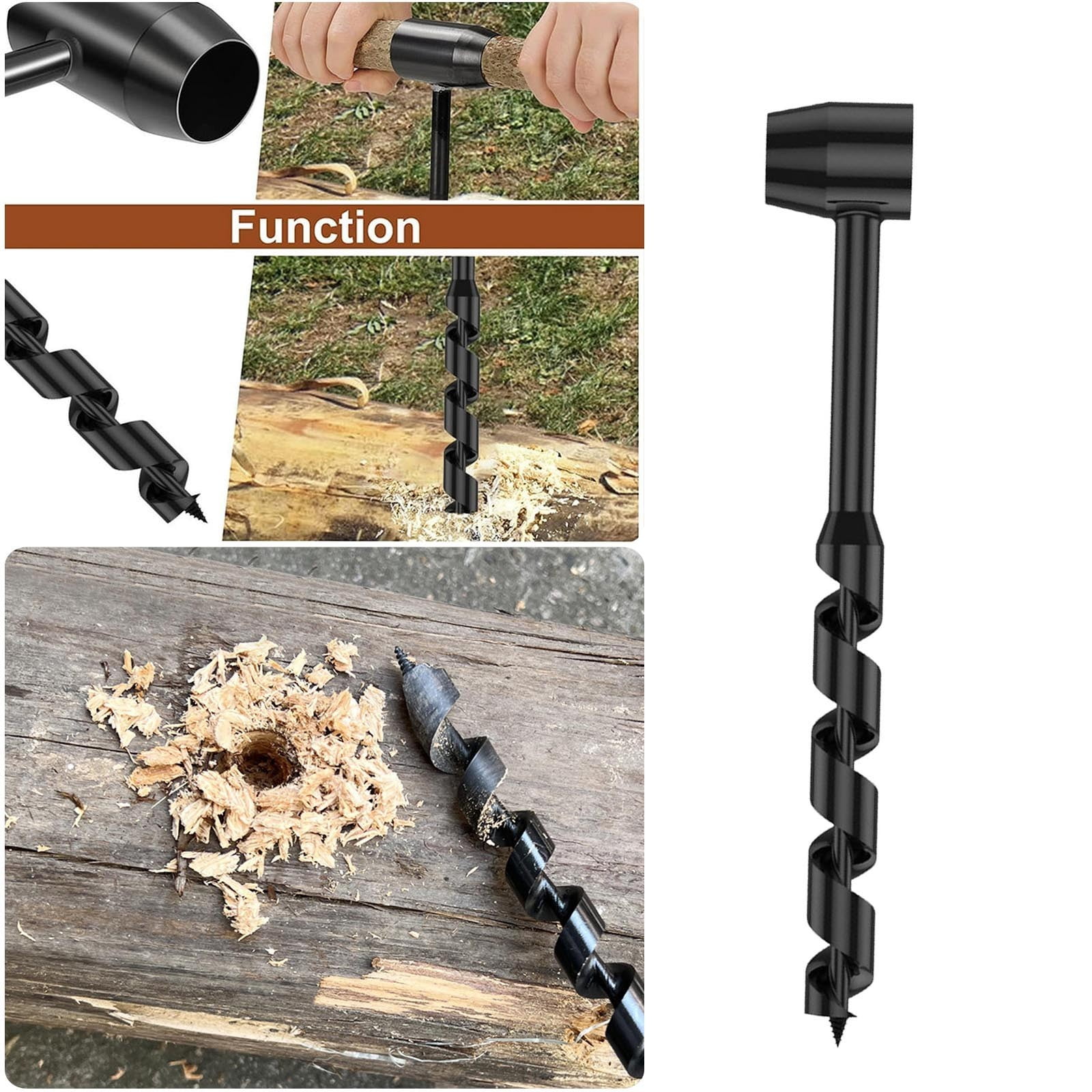 Elysia Wilderness Drill Bit Extended Hand Drill Black Portable Hand ...