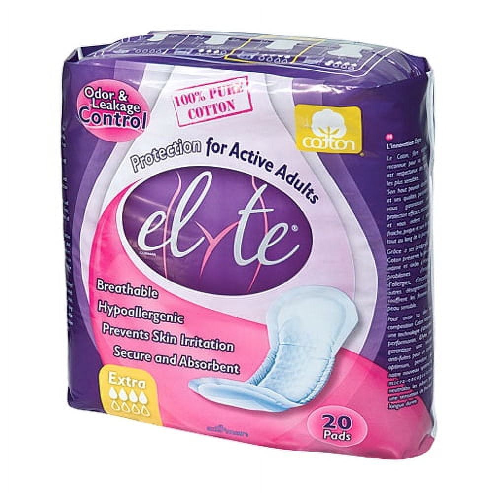 Elyte Extra Incontinence Pads, 20 Count, 6 Pack - Incontinent ...