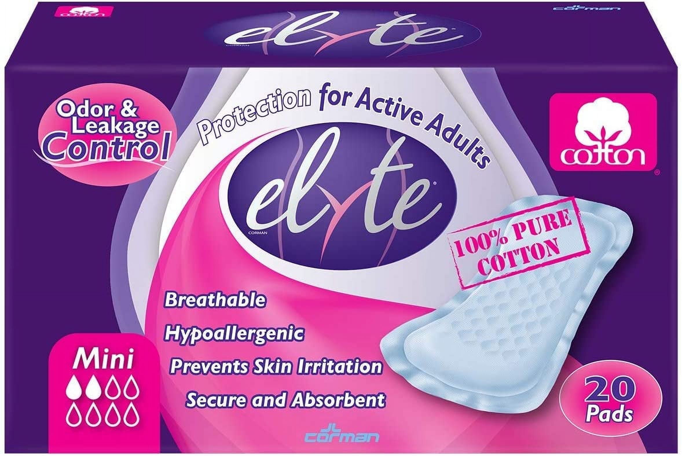 Elyte Mini Bladder Control Liners - Incontinence Pads For Active Adults ...