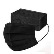 Black Disposable Face Masks, 3-ply Breathable Masks, Elastic Ear Loop ...