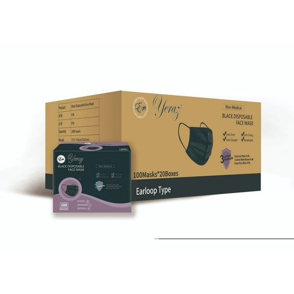 All Black Disposable Mask