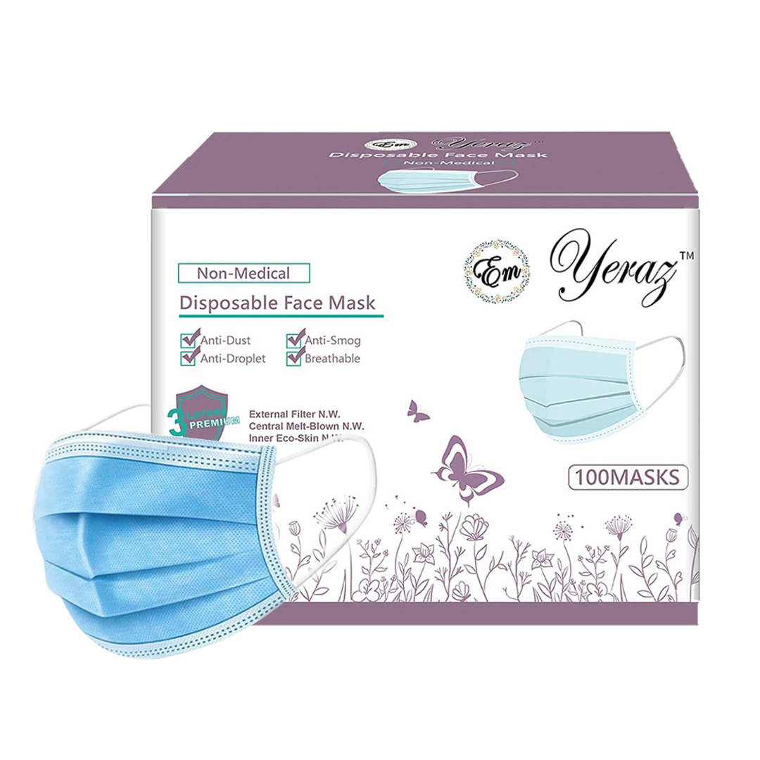 50ct Adult Face Mask Butterfly, Breathable 3-Layer Disposable Masks ...