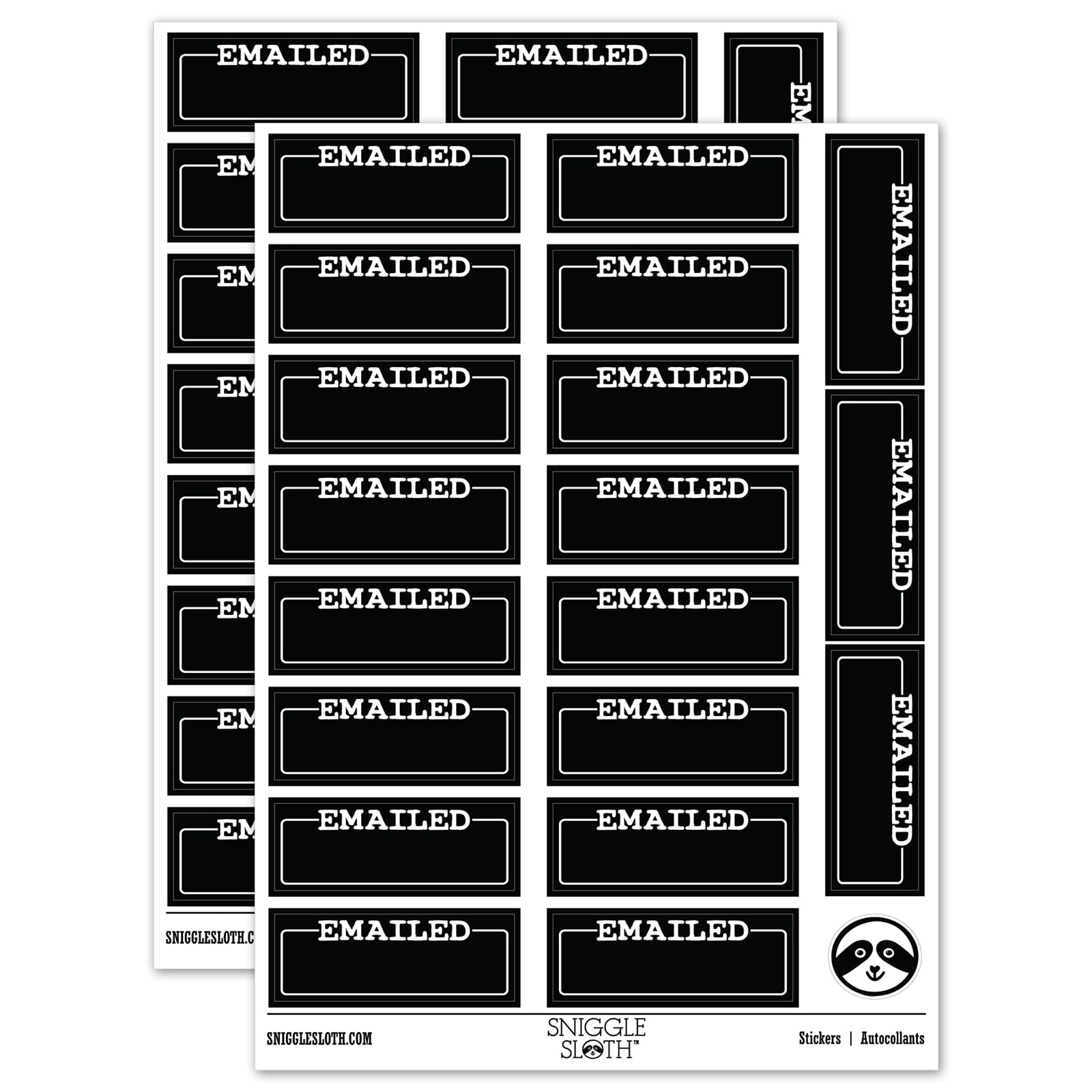 Emailed Blank Box for Date Signature Sticker Set - Black - Gloss Finish ...
