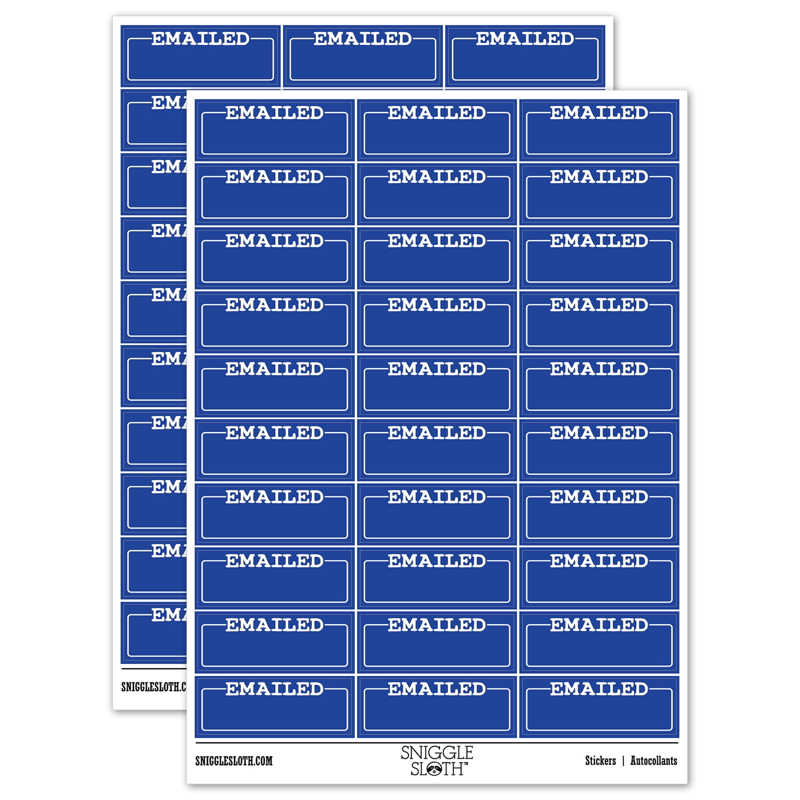 Emailed Blank Box for Date Signature Sticker Set - Dark Blue - Gloss ...