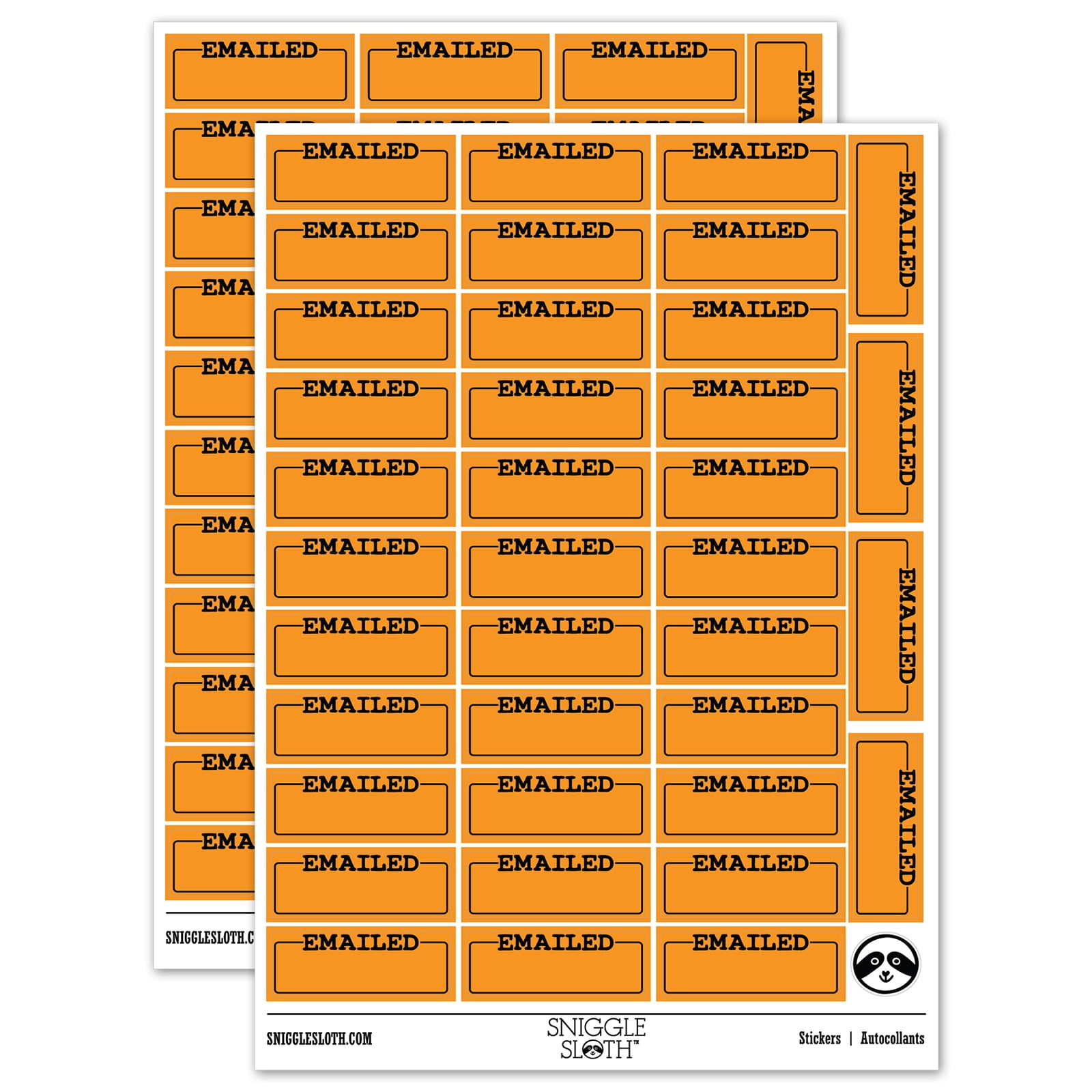 Emailed Blank Box for Date Signature Sticker Set - Orange - Gloss ...