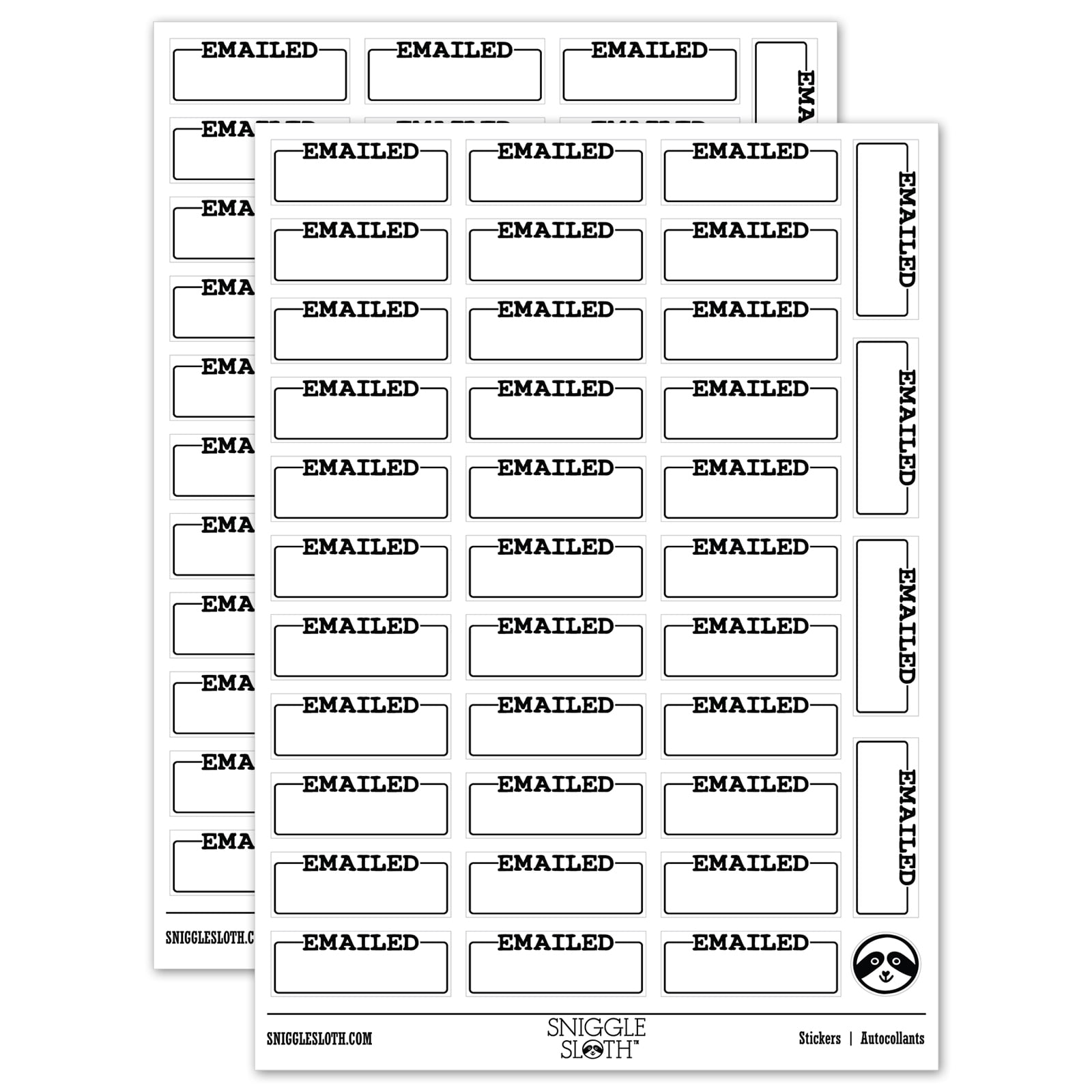 Emailed Blank Box for Date Signature Sticker Set - White - Matte Finish ...