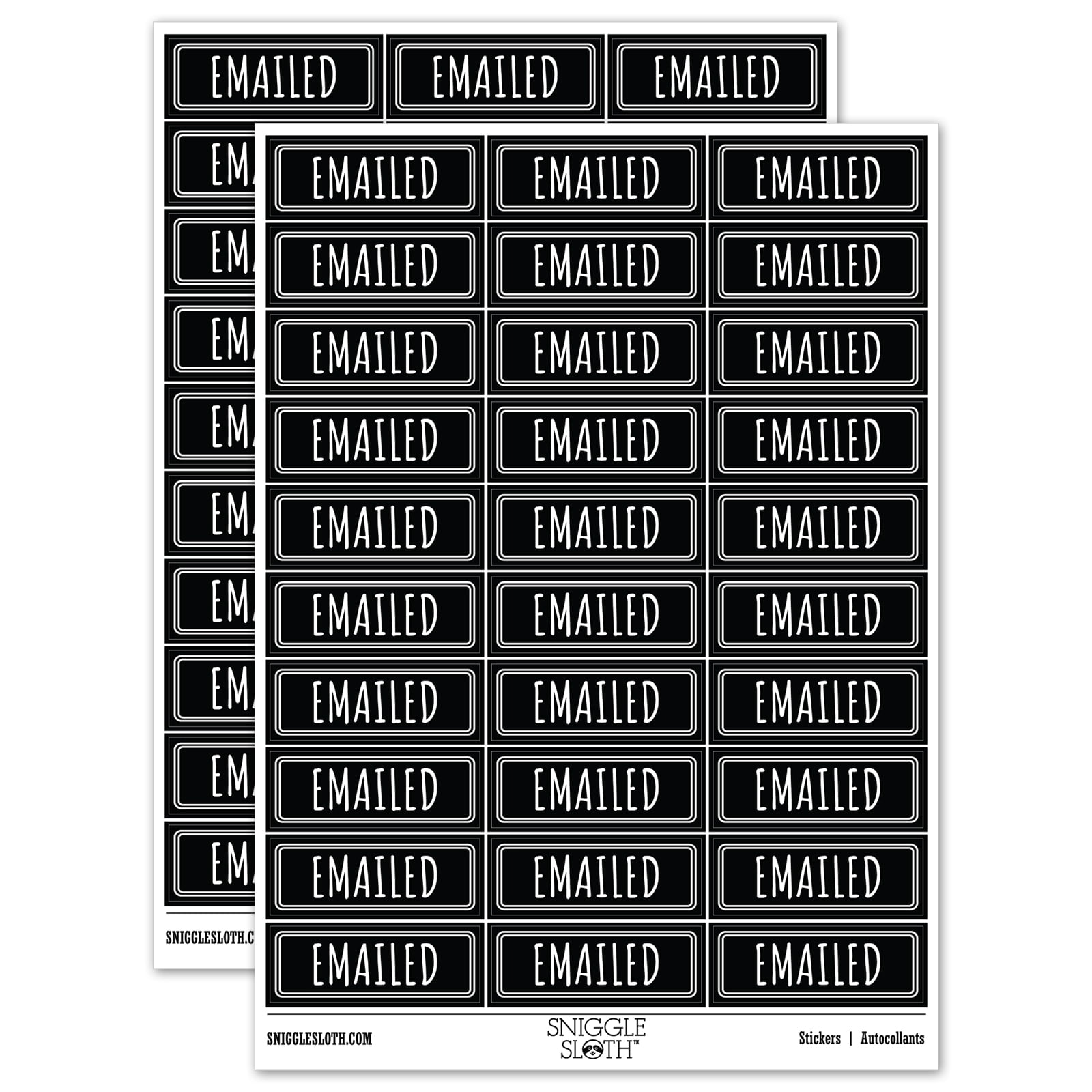 Emailed Office Filing Sticker Set - Black - Gloss Finish - 1.75" Medium ...