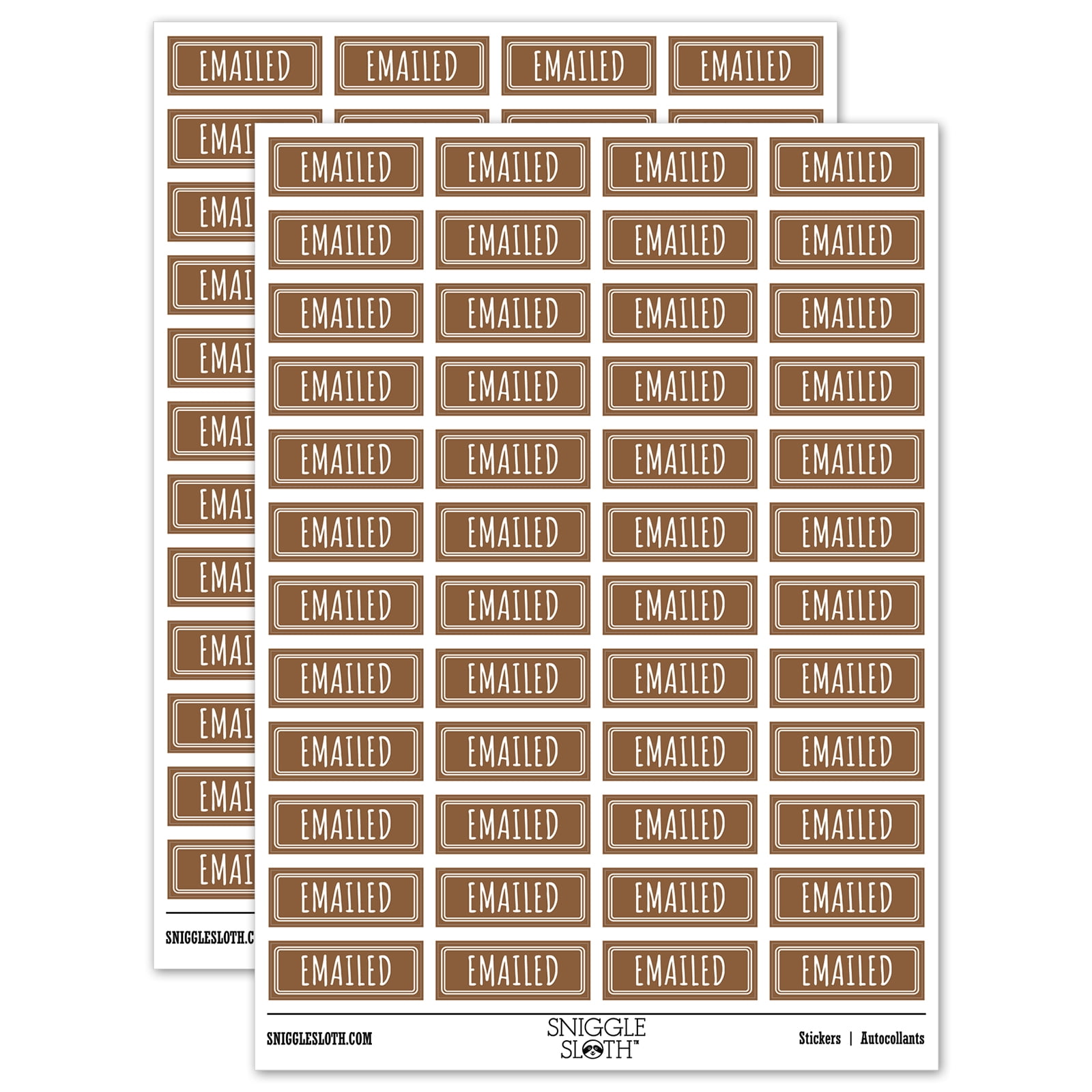 Emailed Office Filing Sticker Set - Brown - Matte Finish - 1.25" Mini ...