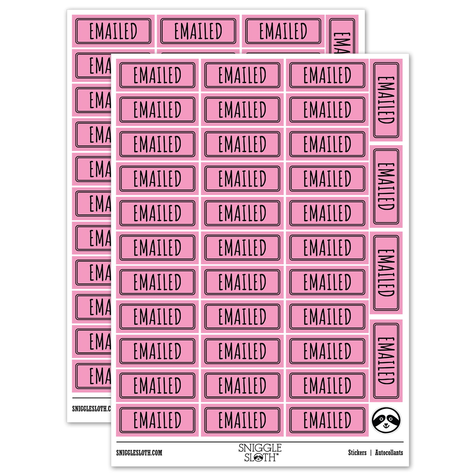 Emailed Office Filing Sticker Set - Light Pink - Gloss Finish - 1.5 ...