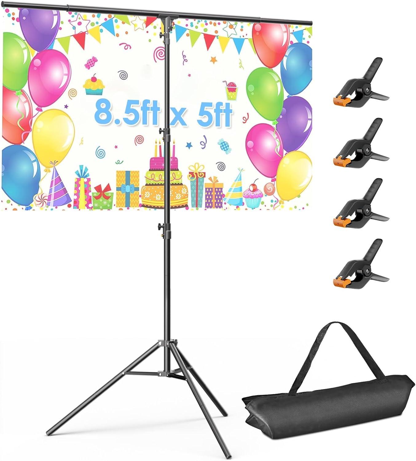 ShowMaven Background Stand, 6.5ft Height x 10ft Wide Adjustable Photo ...