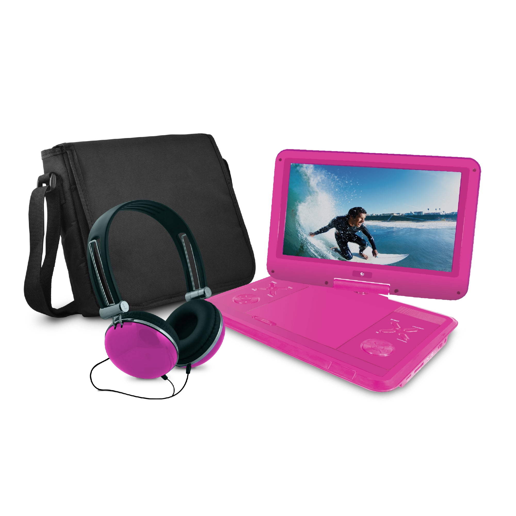 Ematic 12.1" Portable DVD Player with Headphones, Pink - Walmart.com