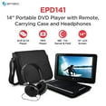 Ematic 14" Portable DVD Player with Remote, Carrying Case & Headphones ...