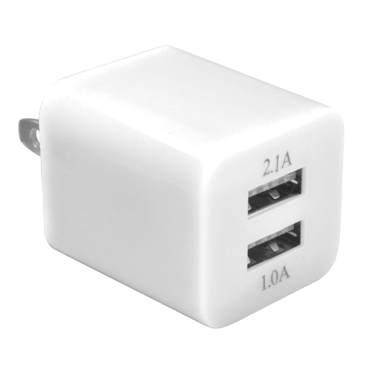 Ematic Dual USB 2.1-Amp Wall Charger, White (ECW06WH) - Walmart ...