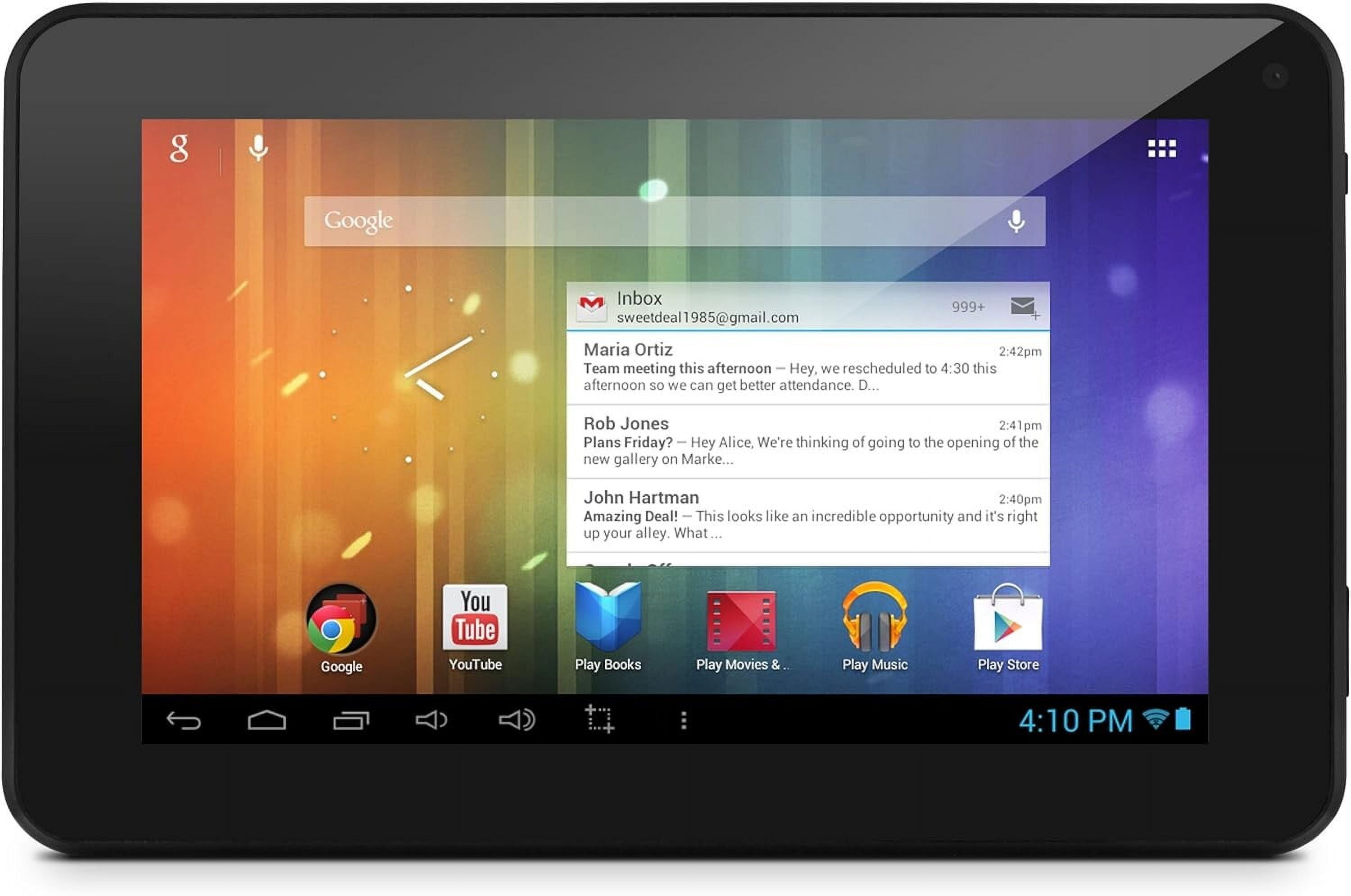 Ematic EGB103 Tablet, 7", 1 GHz, 512 MB RAM, 4 GB Storage, Android 4.0 ...