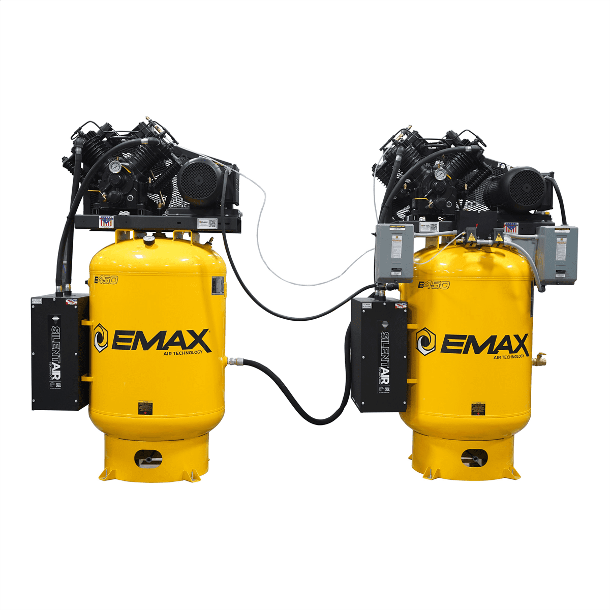 Emax Compressor Two 10HP 3ph 120 Gallon Vertical Solo Mounted ...