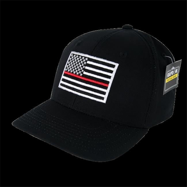 Emb. Ripstop Cap,Thin Red Line, Black - Walmart.com