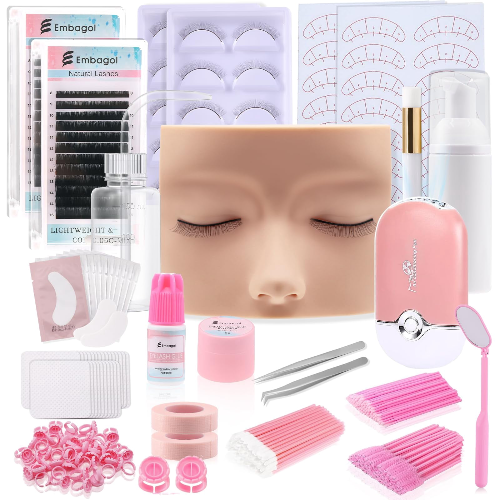 Embagol Lash Extension Practice SSF20 Kit, Eyelash Extension Kit for ...