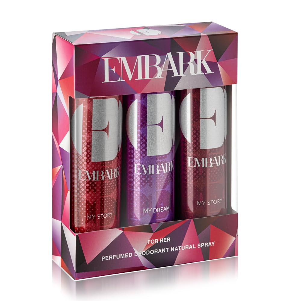 Embark Perfumed Deodorant Natural Spray For Her Pack Of 3 X 150ml - 5. ...