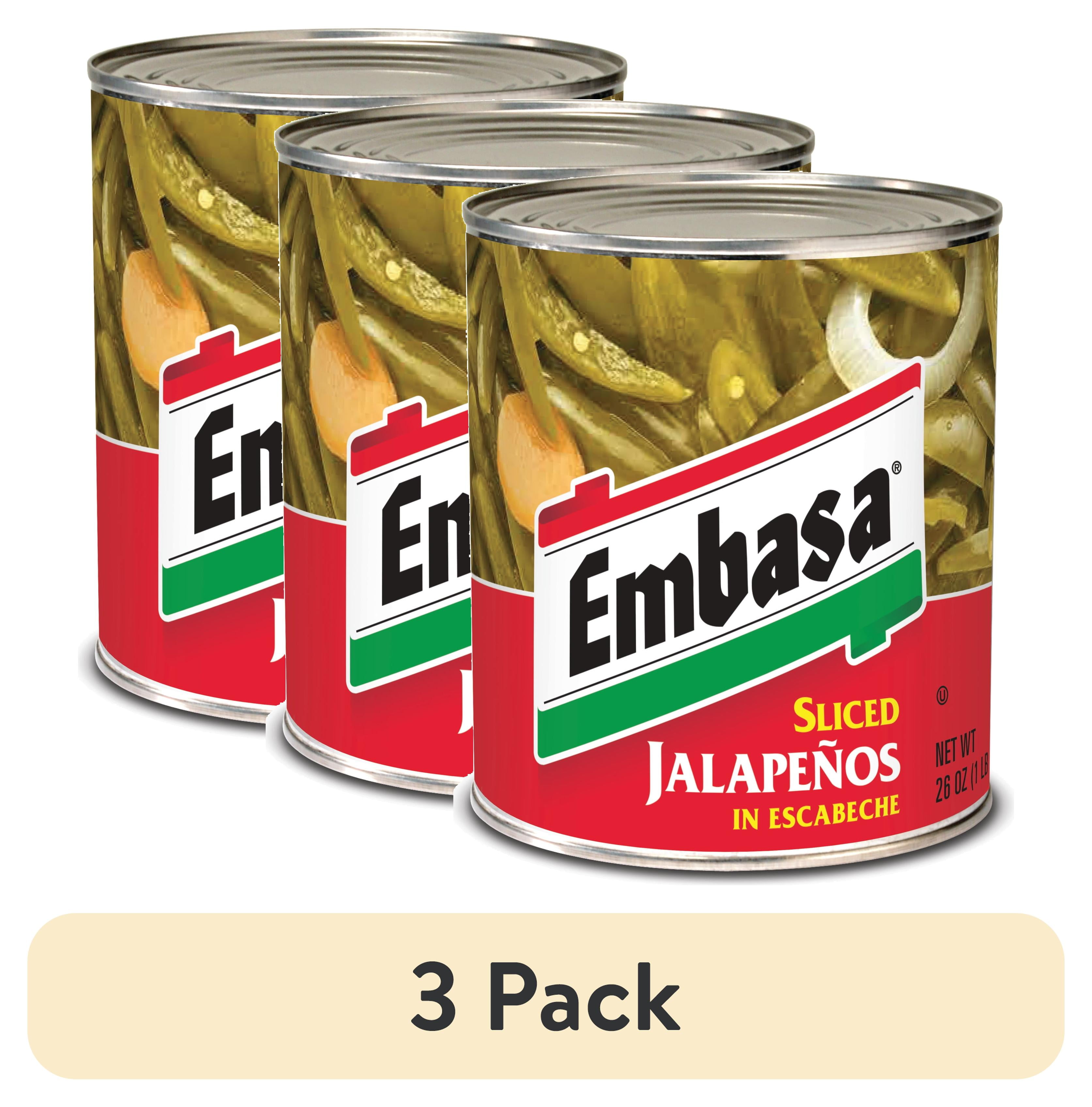(3 pack) Embasa Sliced Jalapenos in Escabeche, 26 oz - Walmart.com