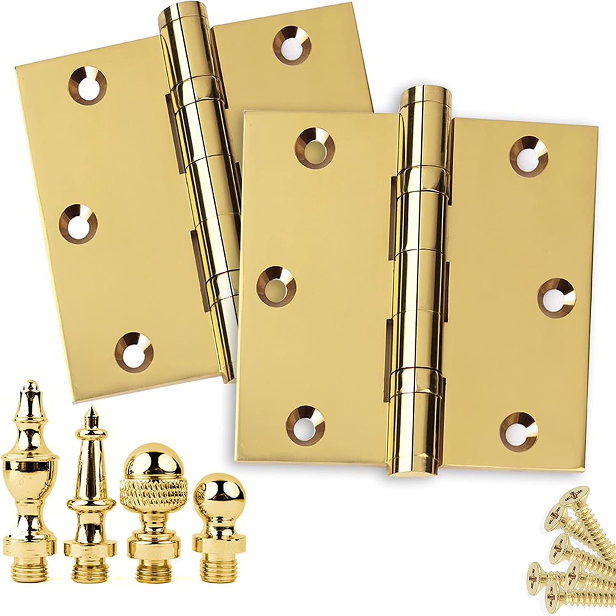 Embassy 3.5” x 3.5” Ball Bearing Door Hinge, Heavy Duty, Polished Brass ...