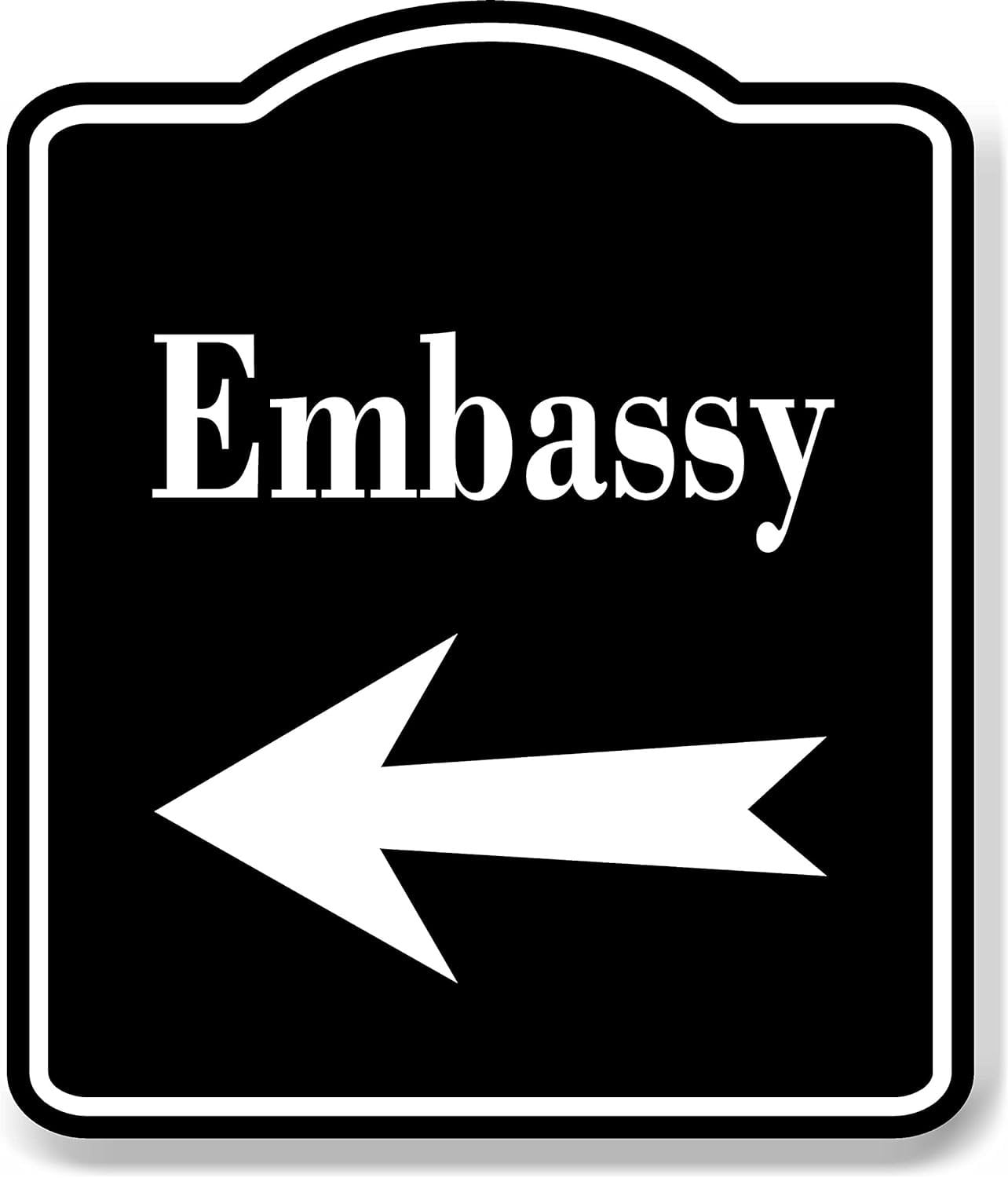 Embassy Left Arrow BLACK Aluminum Composite Sign, 20"x24" - Walmart.com
