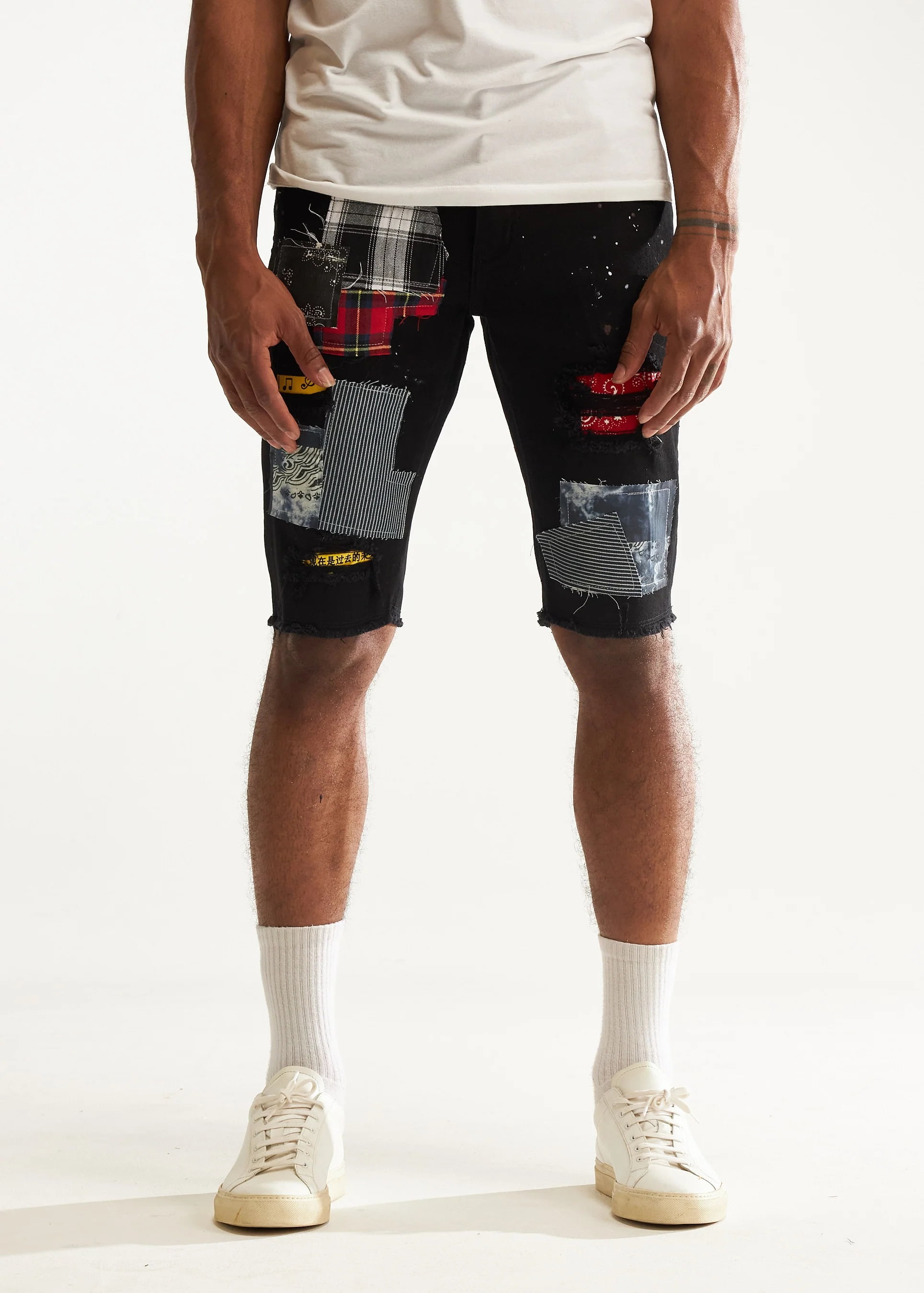 Embellish NYC Men's Rip & Repair Patchwork Distressed Skinny Denim Jean ...