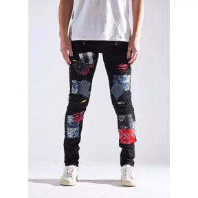 GFTD LA Men's Adrian Skinny Fit, Distress, Ripped, Stretch Jeans with ...