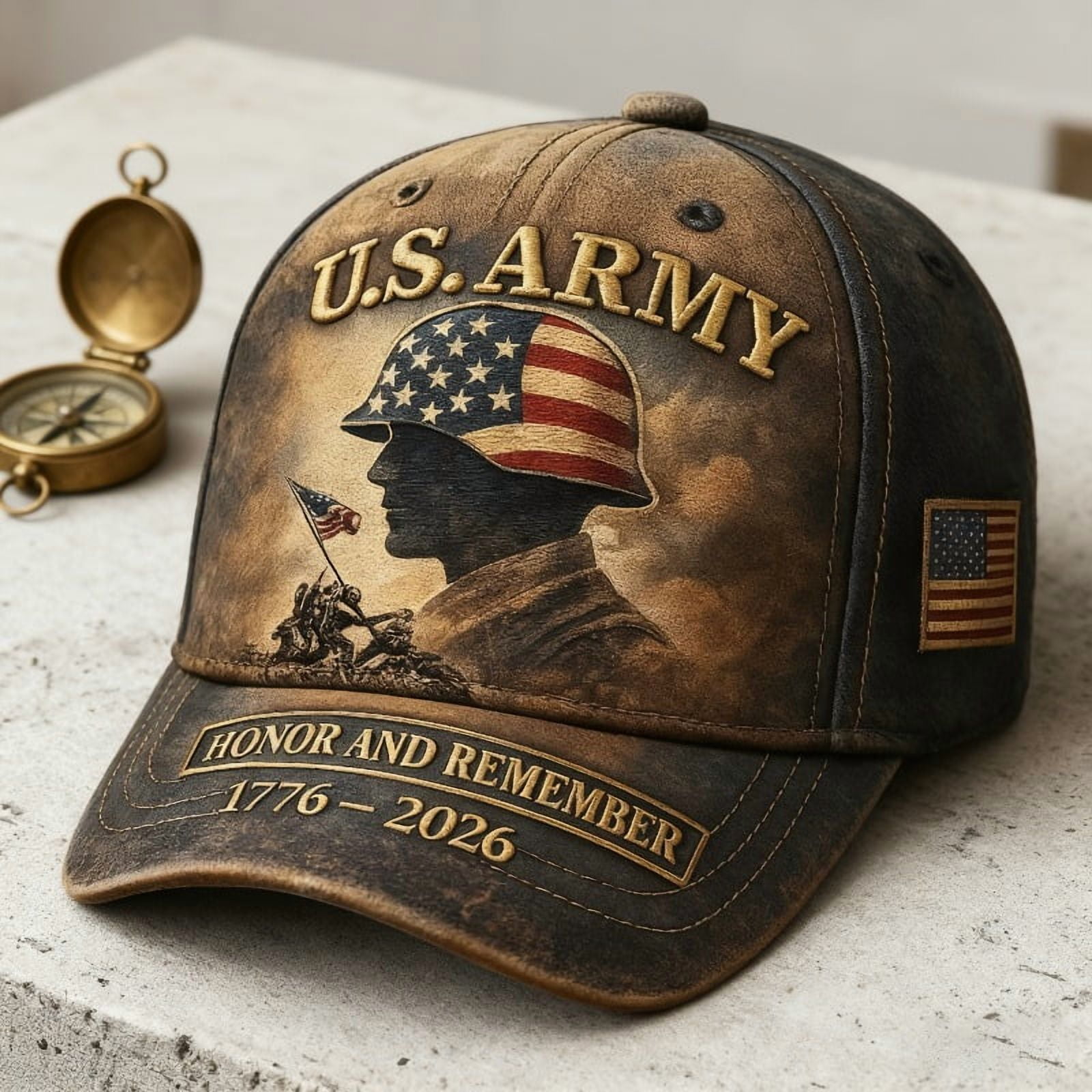 Embellished Eagle 50 Stars Flag Cap 1776-2026 USA 250th Anniversary U.S ...