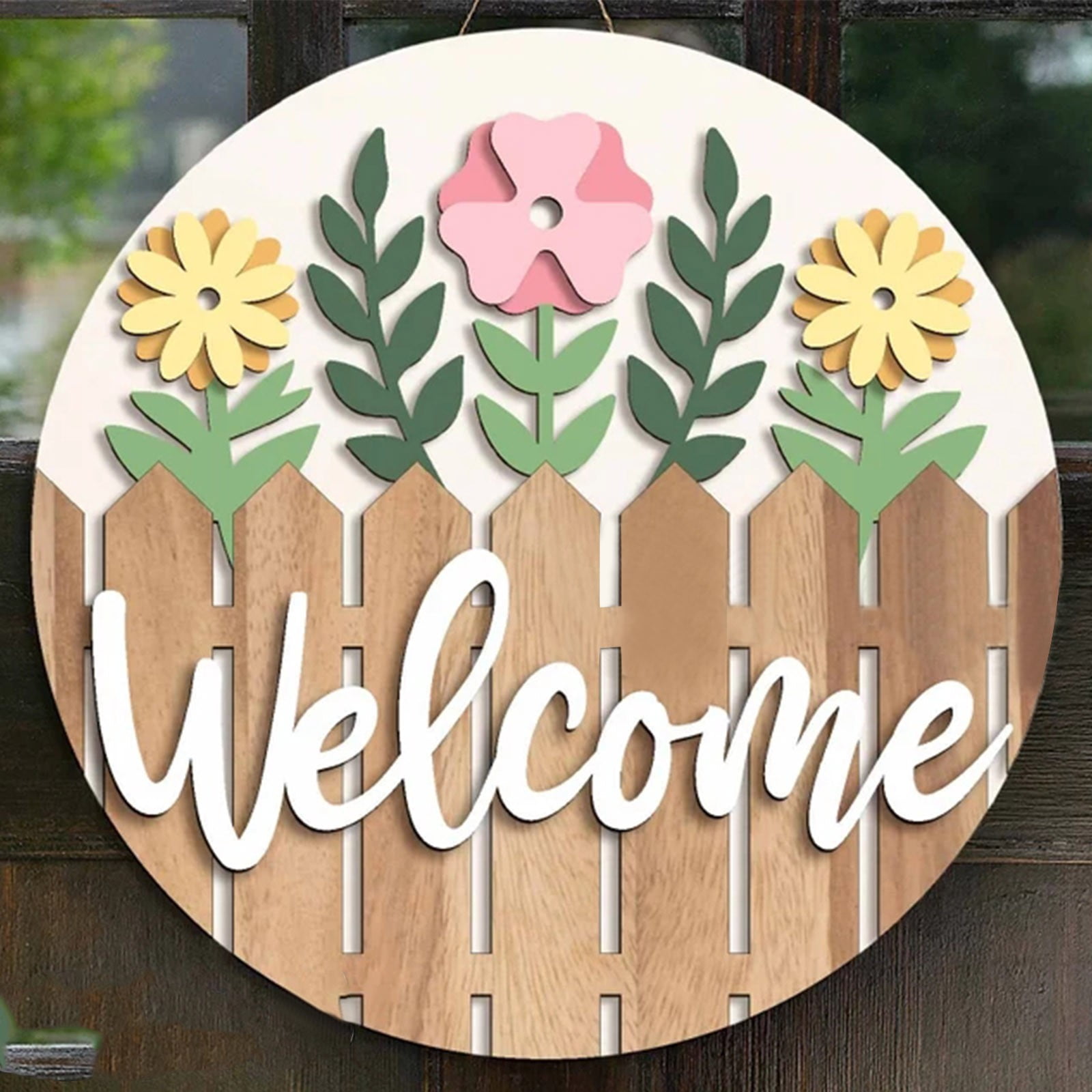 Embellished Front Porch, Wooden In Wreaths For Front Door, 1 PCS Summer ...