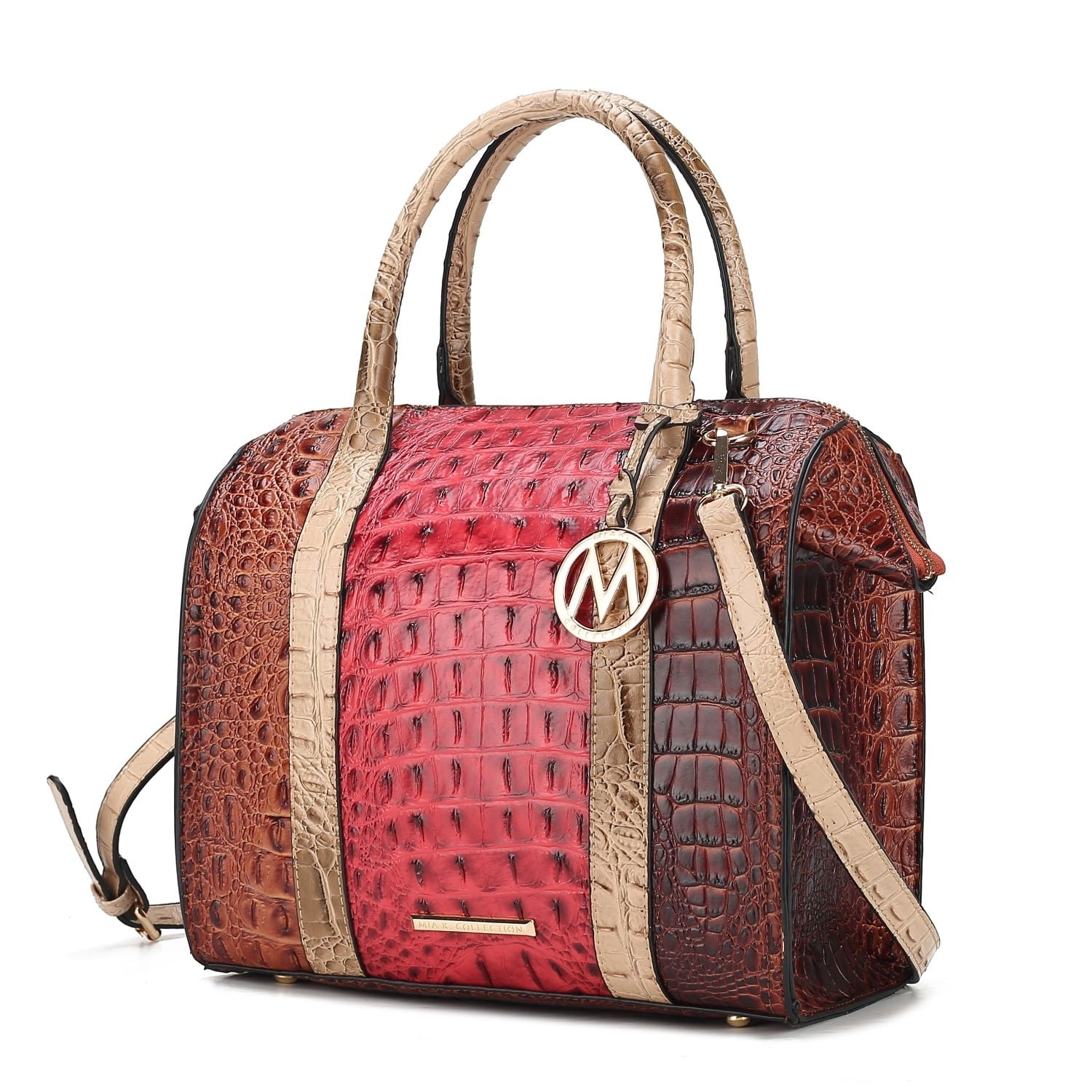 Ember Faux Crocodile-Embossed Vegan Leather Womens Satchel by Mia K - Walmart.com