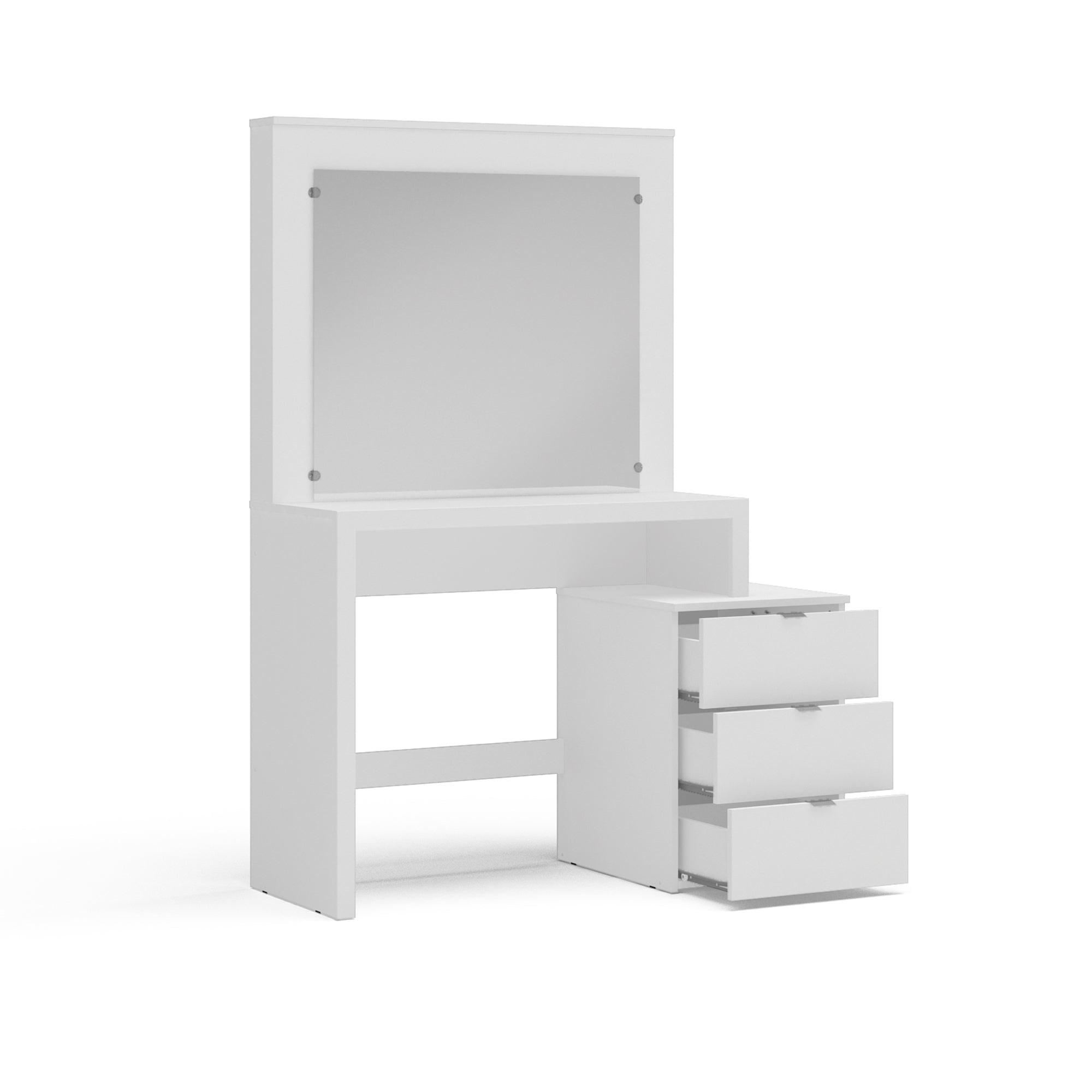Ember Interiors Becca Modern White Makeup Vanity Desk with USB Port for ...