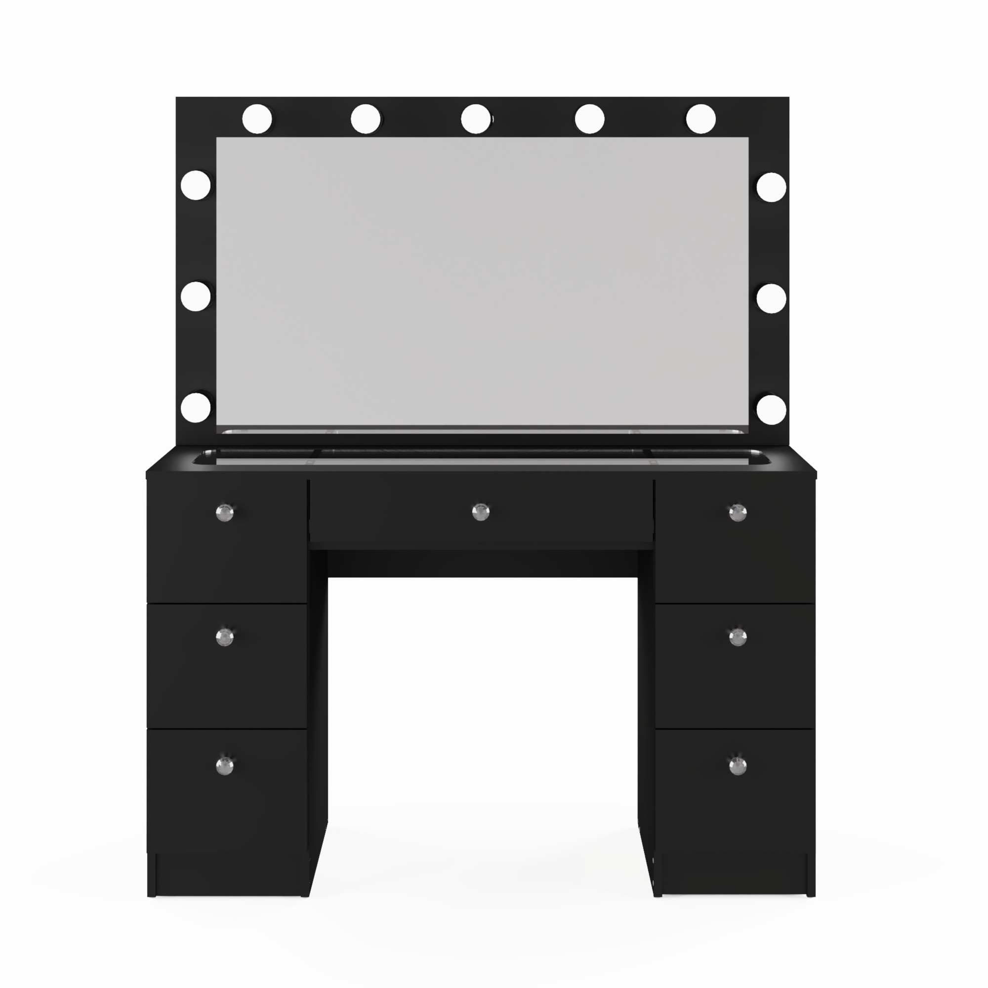 Free Shipping! Ember Interiors Ibbie Modern Vanity Table 7 Drawers ...