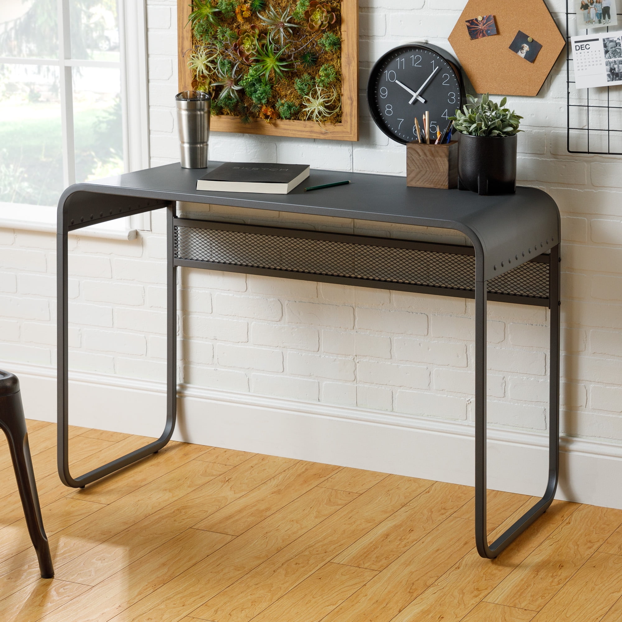 Ember Interiors Industrial Metal Desk, Gray - Walmart.com