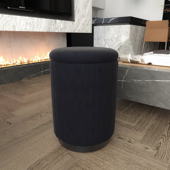 Ember Interiors Makeup Vanity Stool with Storage, Black - Walmart.com