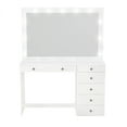 Ember Interiors Peggy Modern White Painted Vanity Table, Lights, USB ...