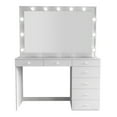 Ember Interiors Polly Modern White Painted Vanity Table, Lights, USB ...