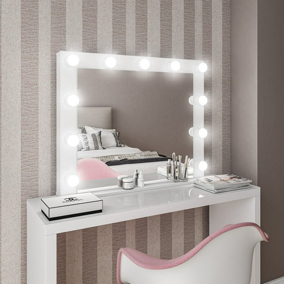 Ember Interiors Tessa Bathroom Vanity Lighted Mirror with 11 Bulbs ...
