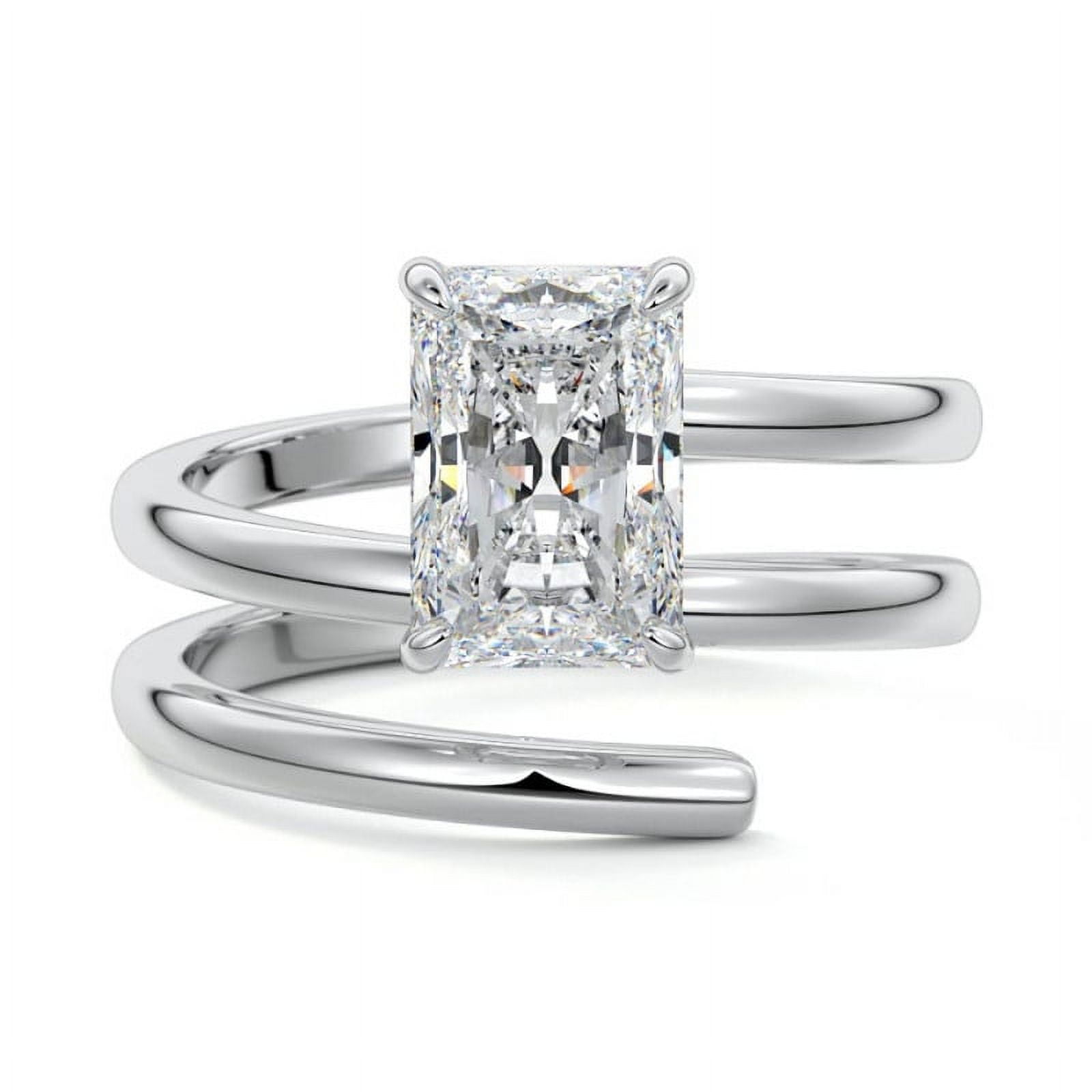 Ember Jewel 1.67 Ct White Diamond Radiant Cut Swirl Wedding Ring ...