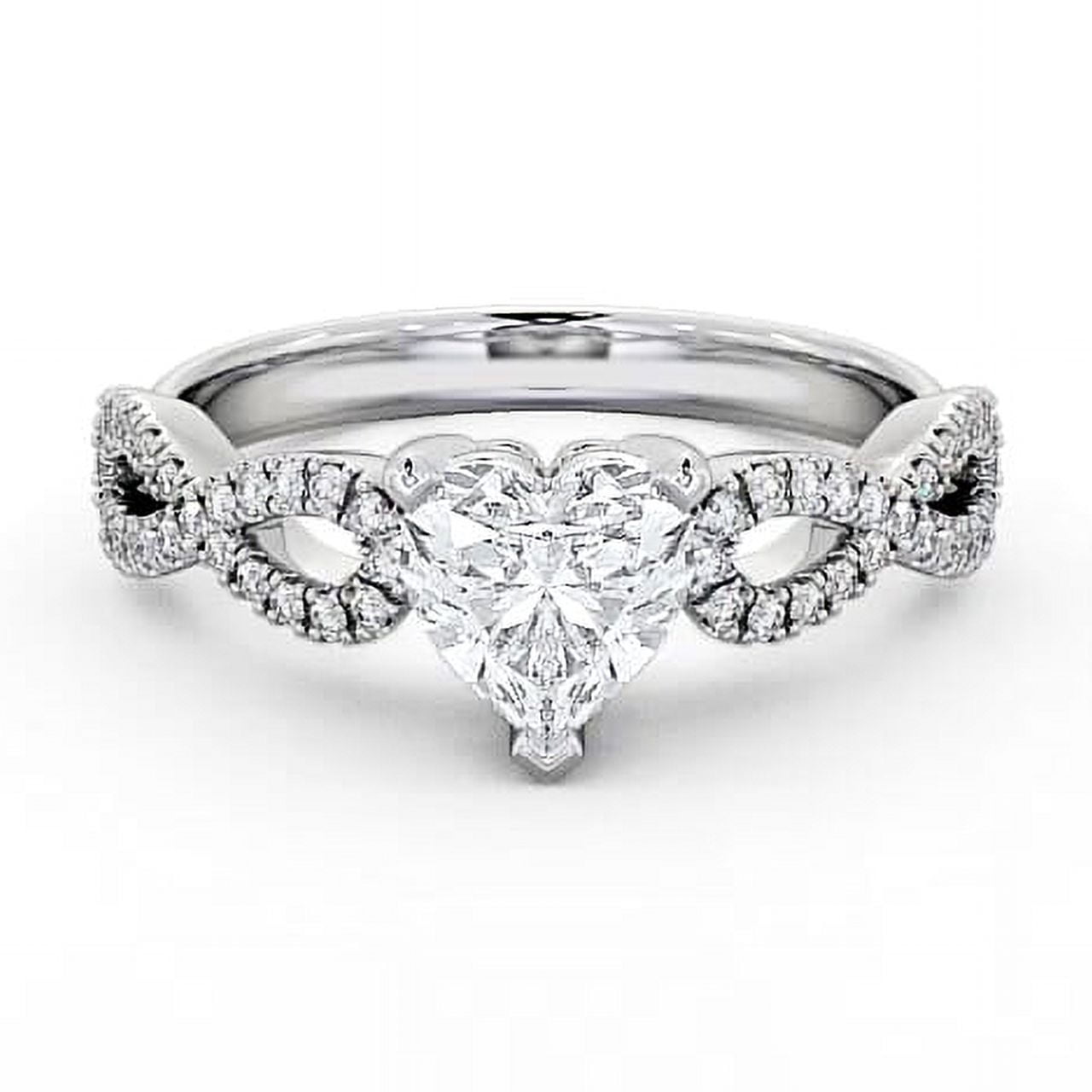 Ember Jewel 1.7 Ct Heart Cut Lab Created Diamond Ring - 14K White Gold ...