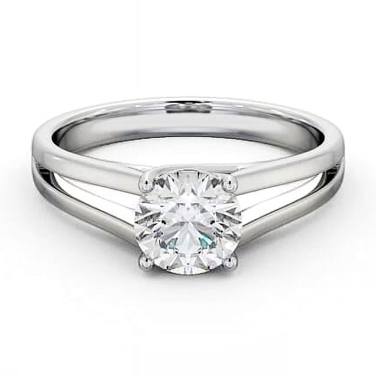 Ember Jewel 1.7 Ct Round Cut Lab Created Diamond Ring - 14K White Gold Plated Ring for Her ...