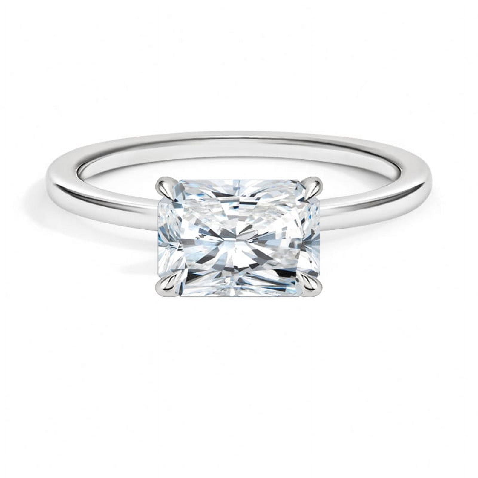Ember Jewel 1.73 Ct Radiant Cut Diamond Engagement Ring - Elegant Solo Stone Design in 14K White ...