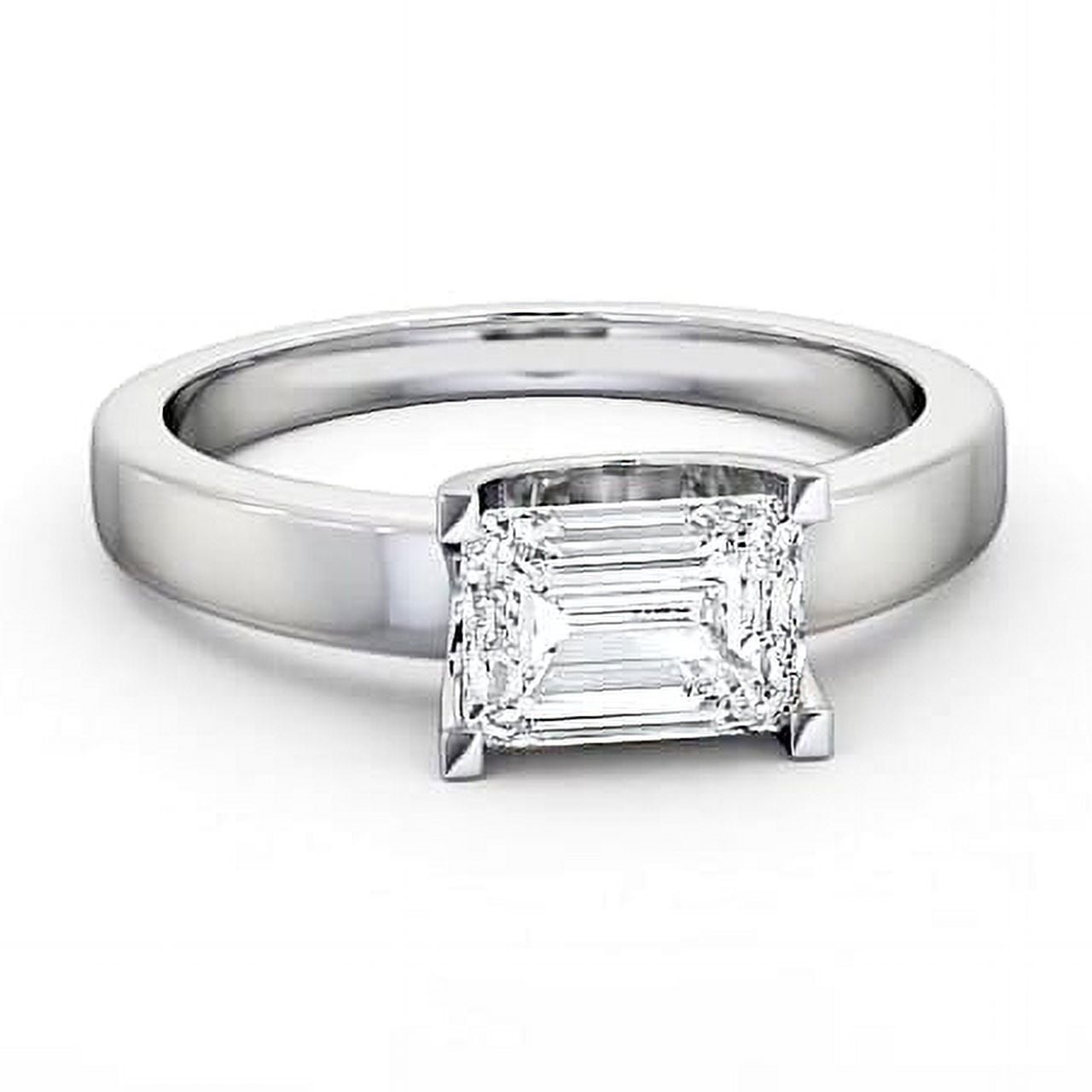Ember Jewel 1.7Ct Emerald Cut Lab Created Diamond Ring - 14K White Gold ...